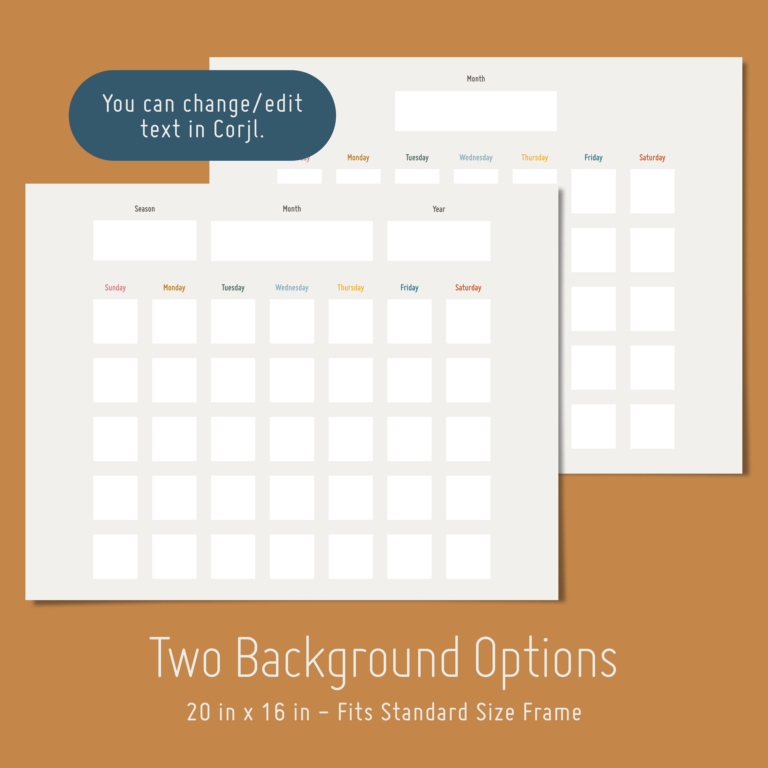 Monthly Calendar for Kids, Learning Calendar, Perpetual Toddler ...