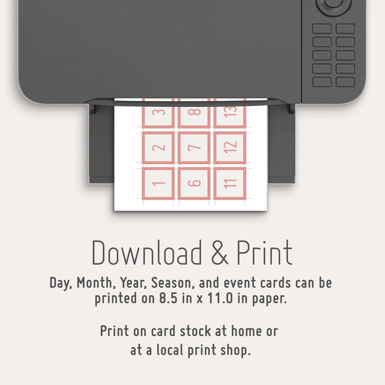 Monthly Calendar for Kids, Learning Calendar, Perpetual Toddler ...