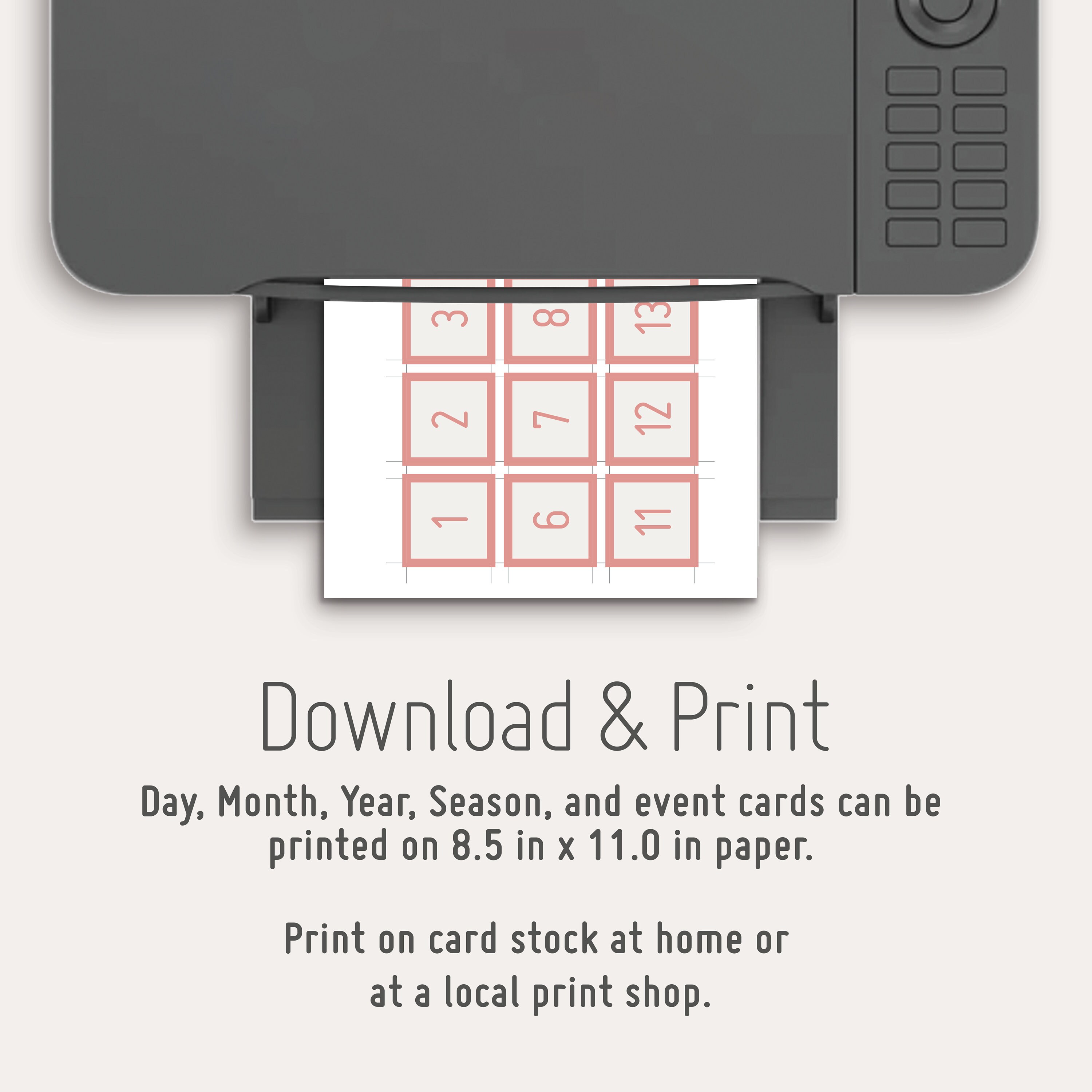 Monthly Calendar for Kids, Learning Calendar, Perpetual Toddler ...