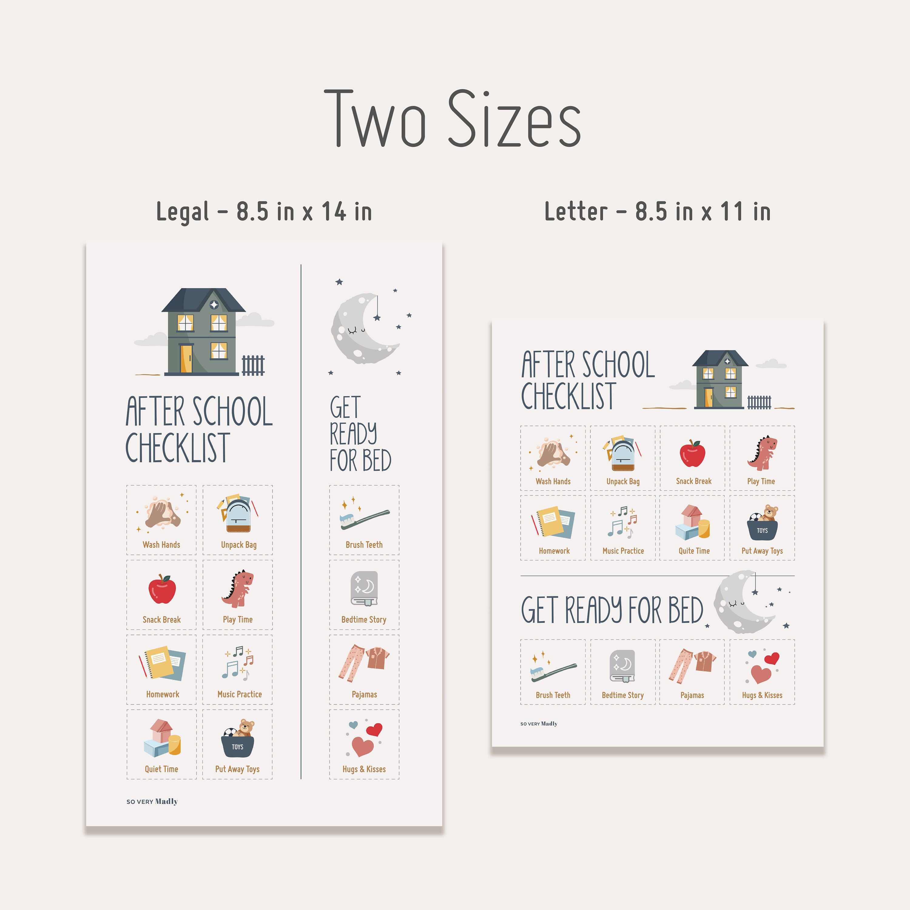 After School Routine Chart, Printable Visual Routine & Chore Chart for ...