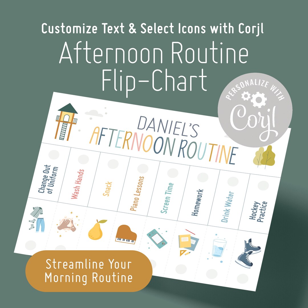 Afternoon Flip Done Routine Chart I Toddler Routines I Afternoon Visual ...