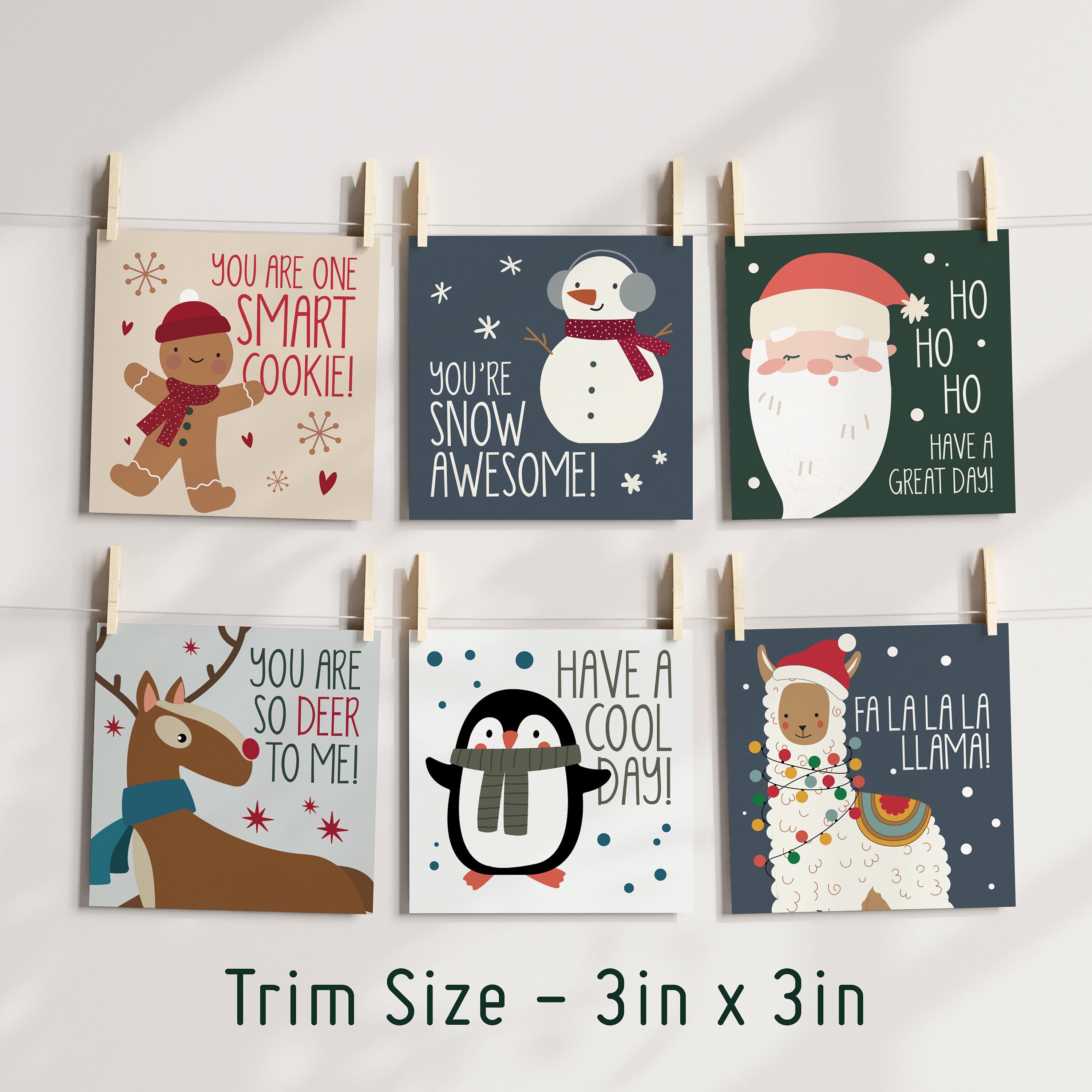 24 Christmas Kids Lunch Box Notes, Cute Lunchbox Notes, Printable Lunch ...