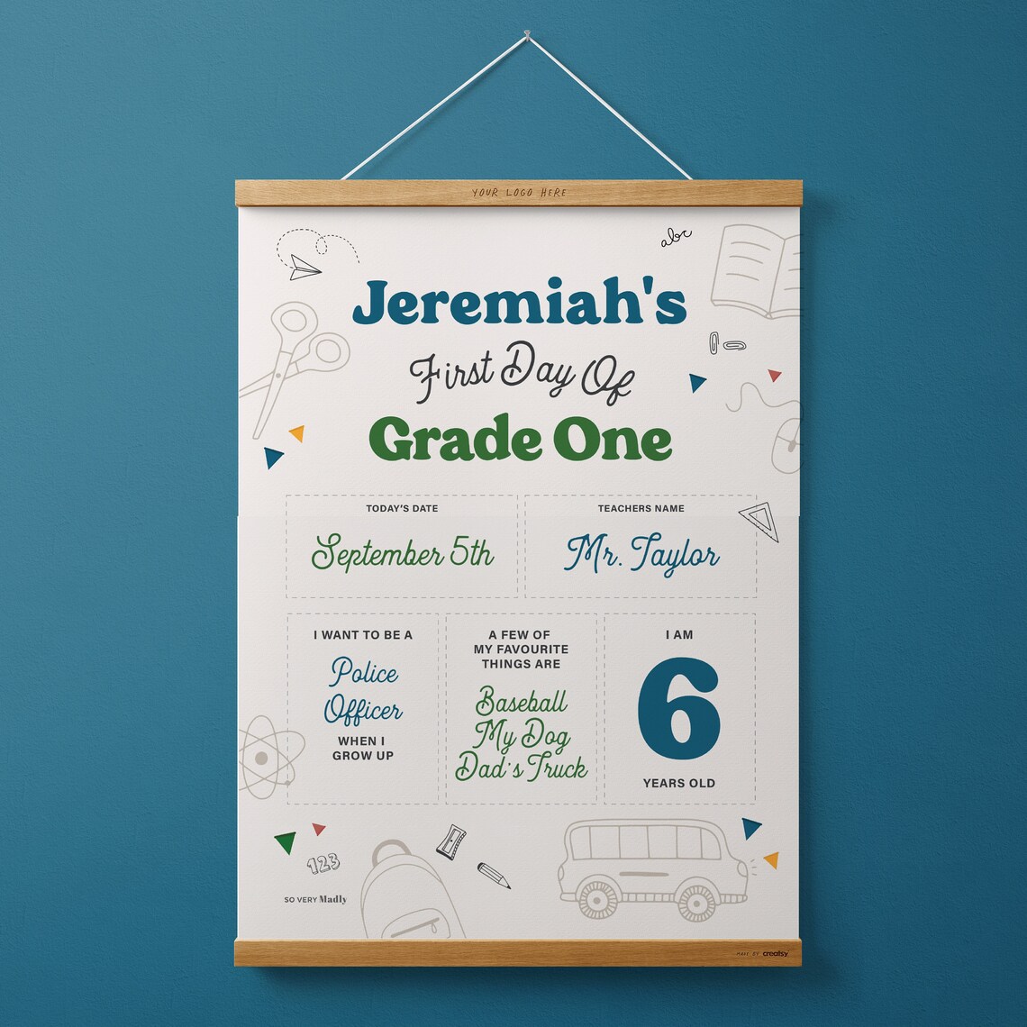1st Day of School Sign Editable Template First Day & Last Day of School ...