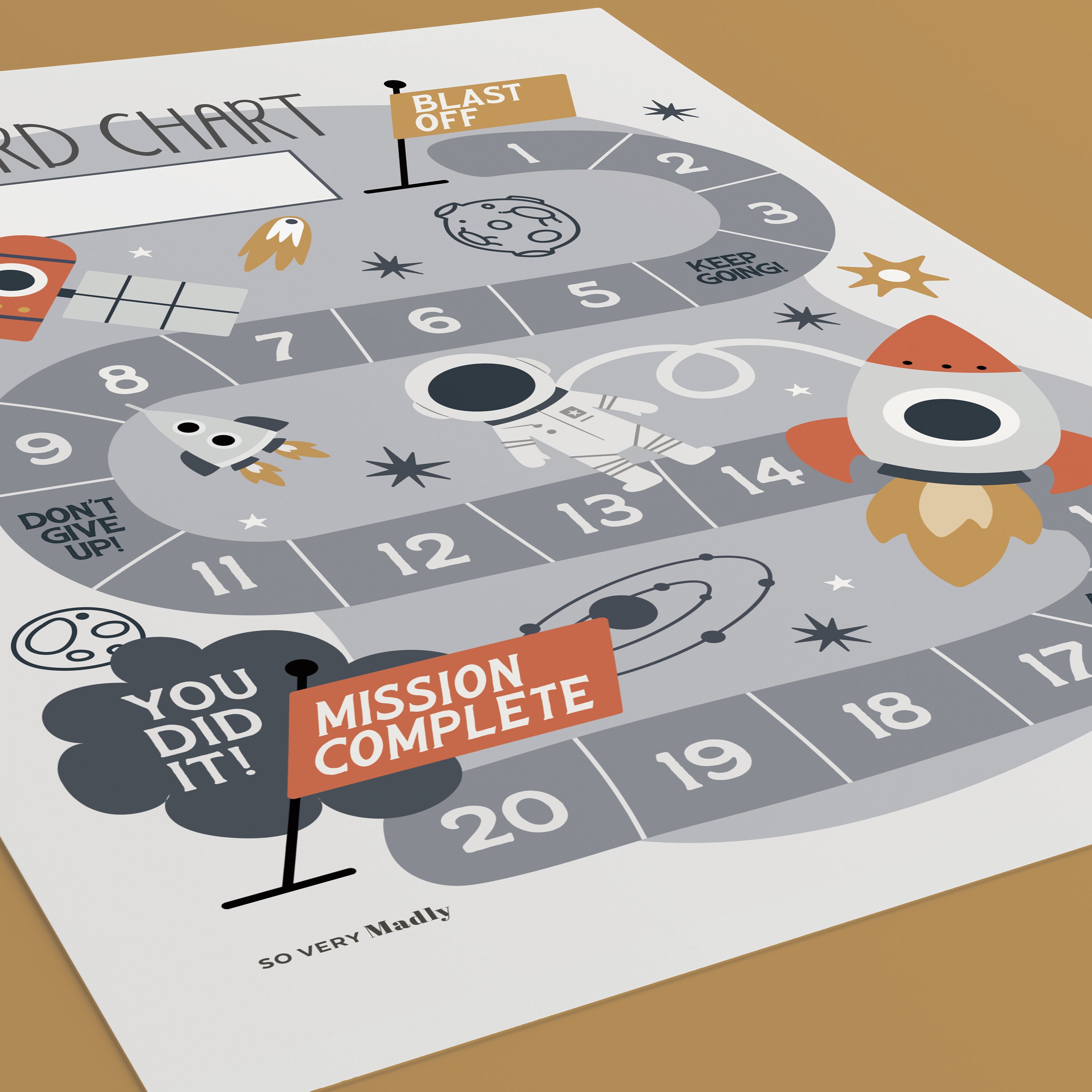 Rewards Chart for Kids, Space-themed Behavior Tracker Chart, Toddler ...