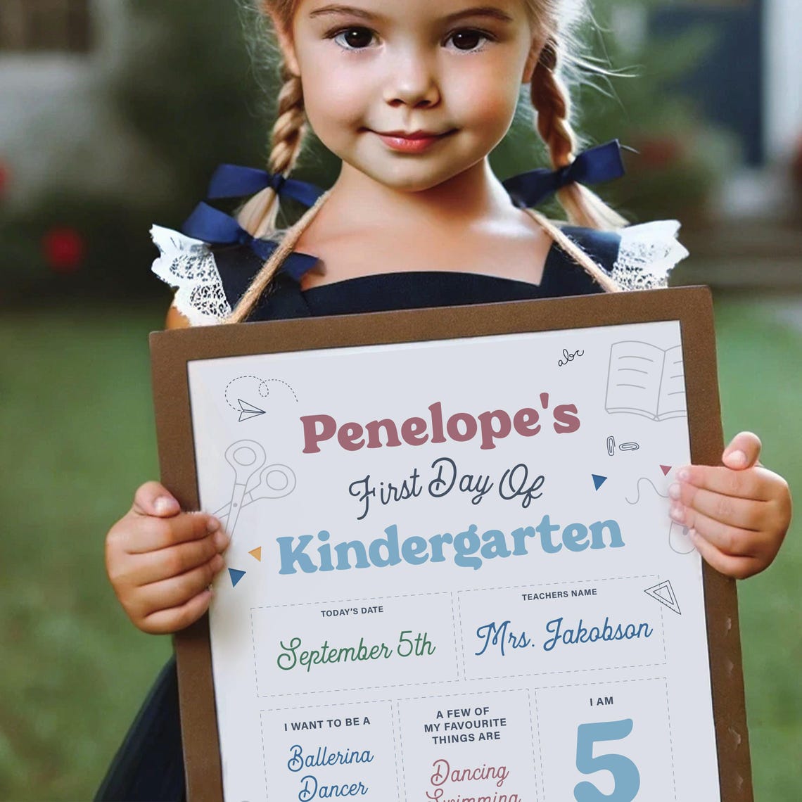 1st Day of School Sign Editable Template First Day & Last Day of School ...