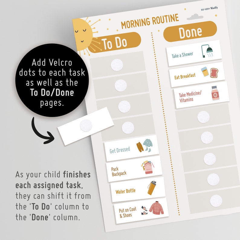 To Do Done School, Chore & Routine Cards Chart Bundle | Organize ...