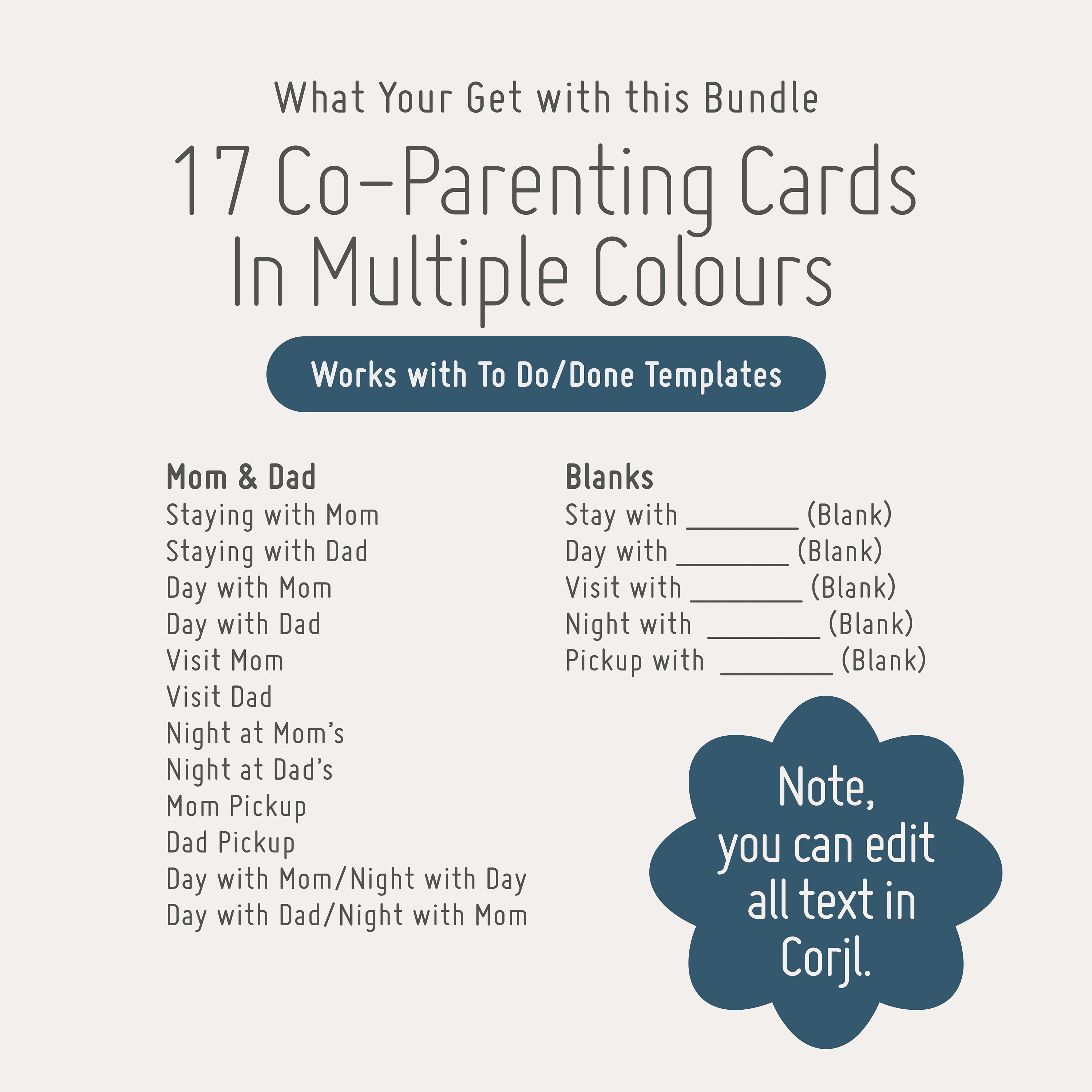Co-parenting Routine Cards: Visual Schedule, Editable Calendar (PDF ...