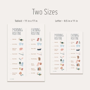 Kids Daily Routine Chart: Morning & Evening Visuals (PDF Download) - Etsy