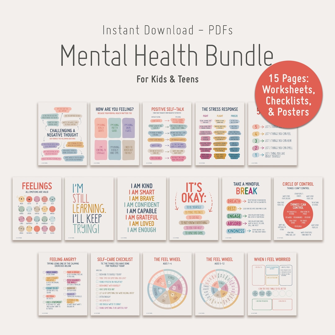 Mental Health Posters: Kids Emotions, Feelings, and Affirmations ...