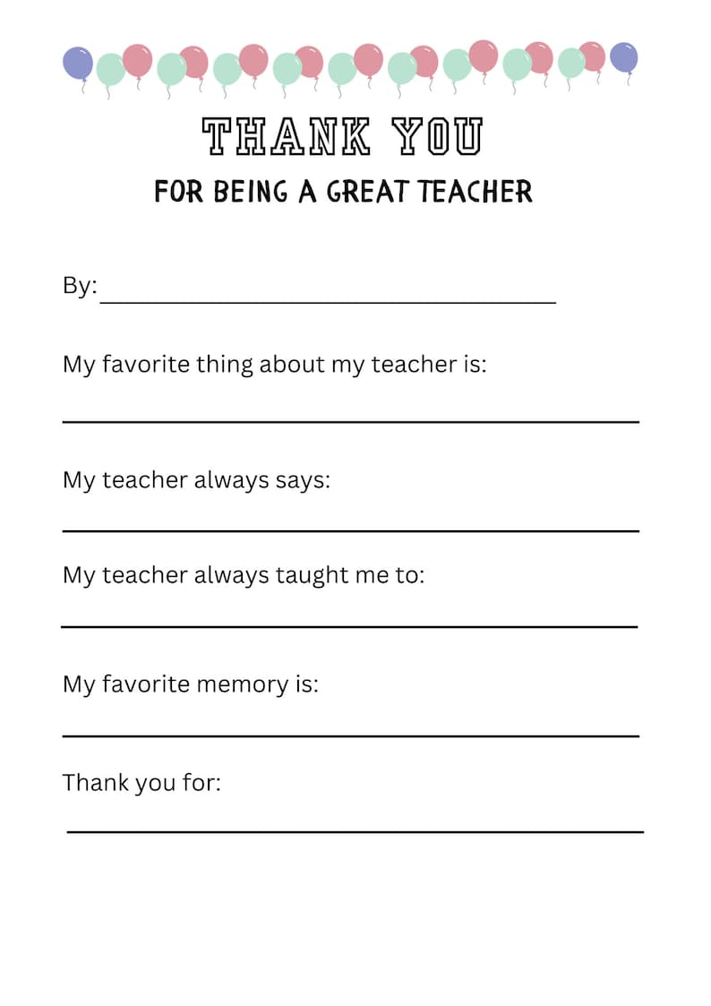 Teacher Appreciation Letter - Etsy