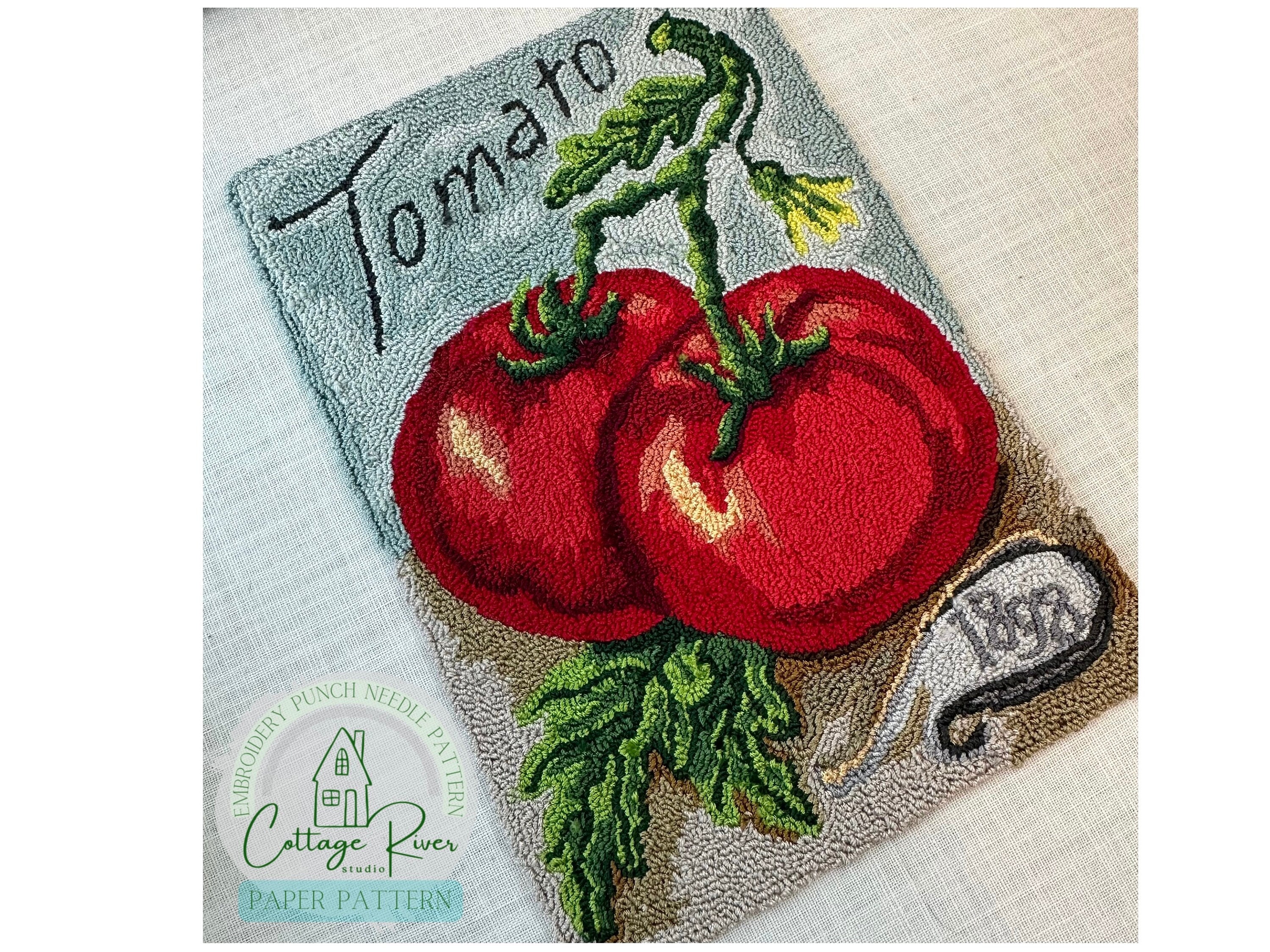 Punch Needle Vintage Seed Packet Tomato, Embroidery Floss Punch Needle ...