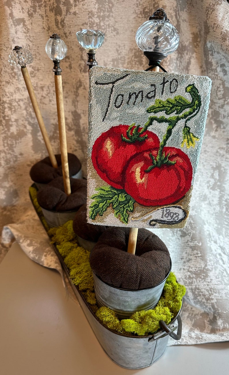Punch Needle Vintage Seed Packet Tomato, Embroidery Floss Punch Needle ...