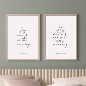 Morning Bible Verse Duo - Modern Wall Scripture Art - Etsy