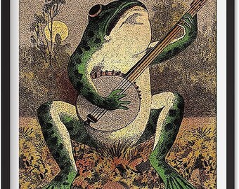 Frog Banjo Poster - Etsy
