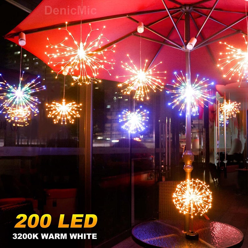 Firework Lights 200 LED Copper Wire Starburst Light 8 Modes - Etsy