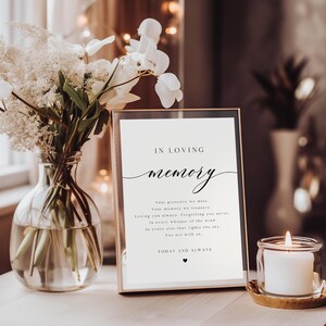 In Loving Memory Table Sign, Funeral Memory Table Sign, INSTANT ...