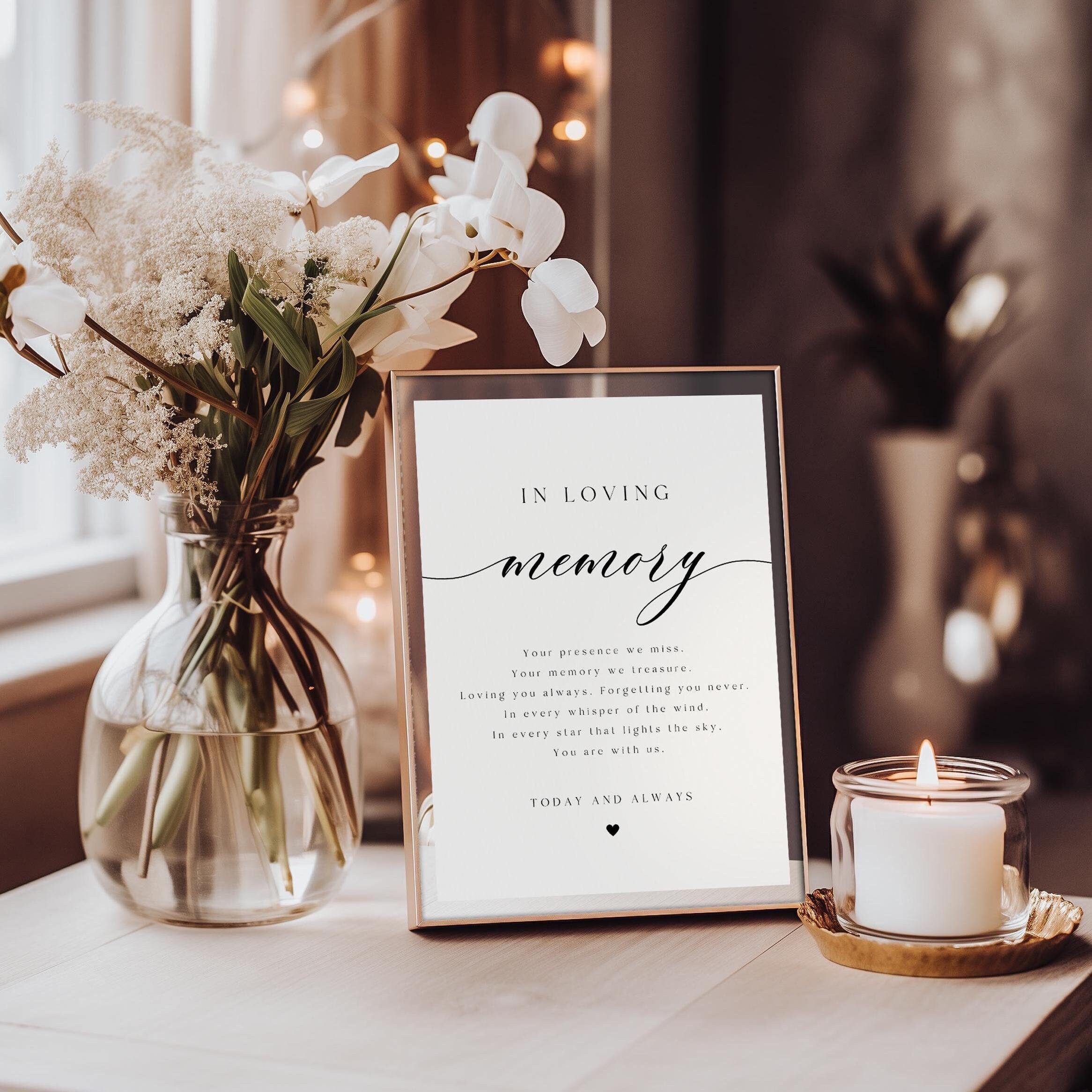 In Loving Memory Table Sign, Funeral Memory Table Sign, INSTANT ...