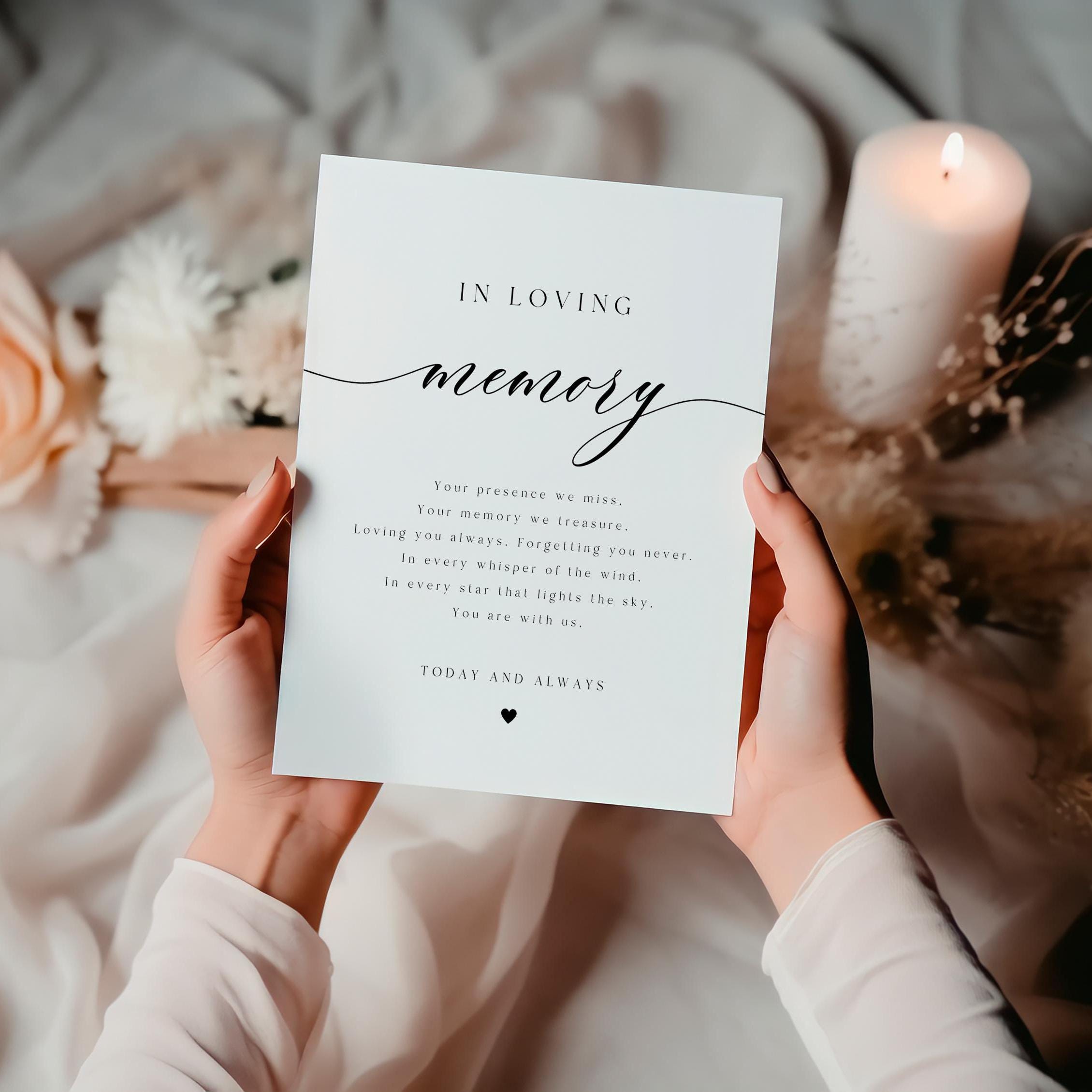 In Loving Memory Table Sign, Funeral Memory Table Sign, INSTANT ...