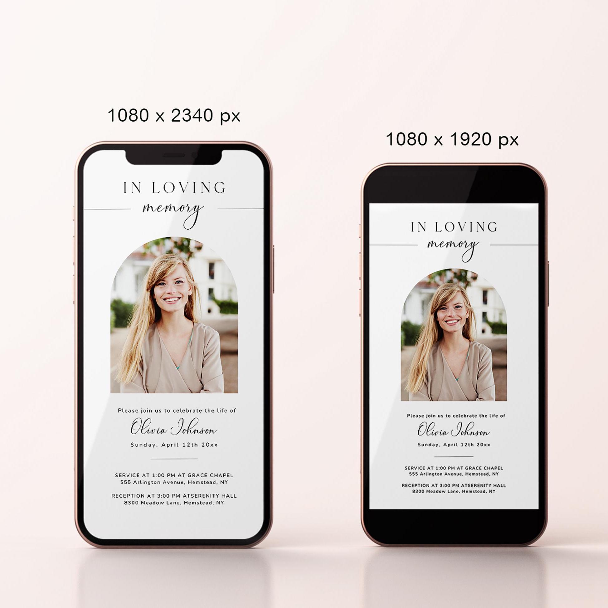 Modern Electronic Funeral Announcement Template, CANVA Digital Funeral ...