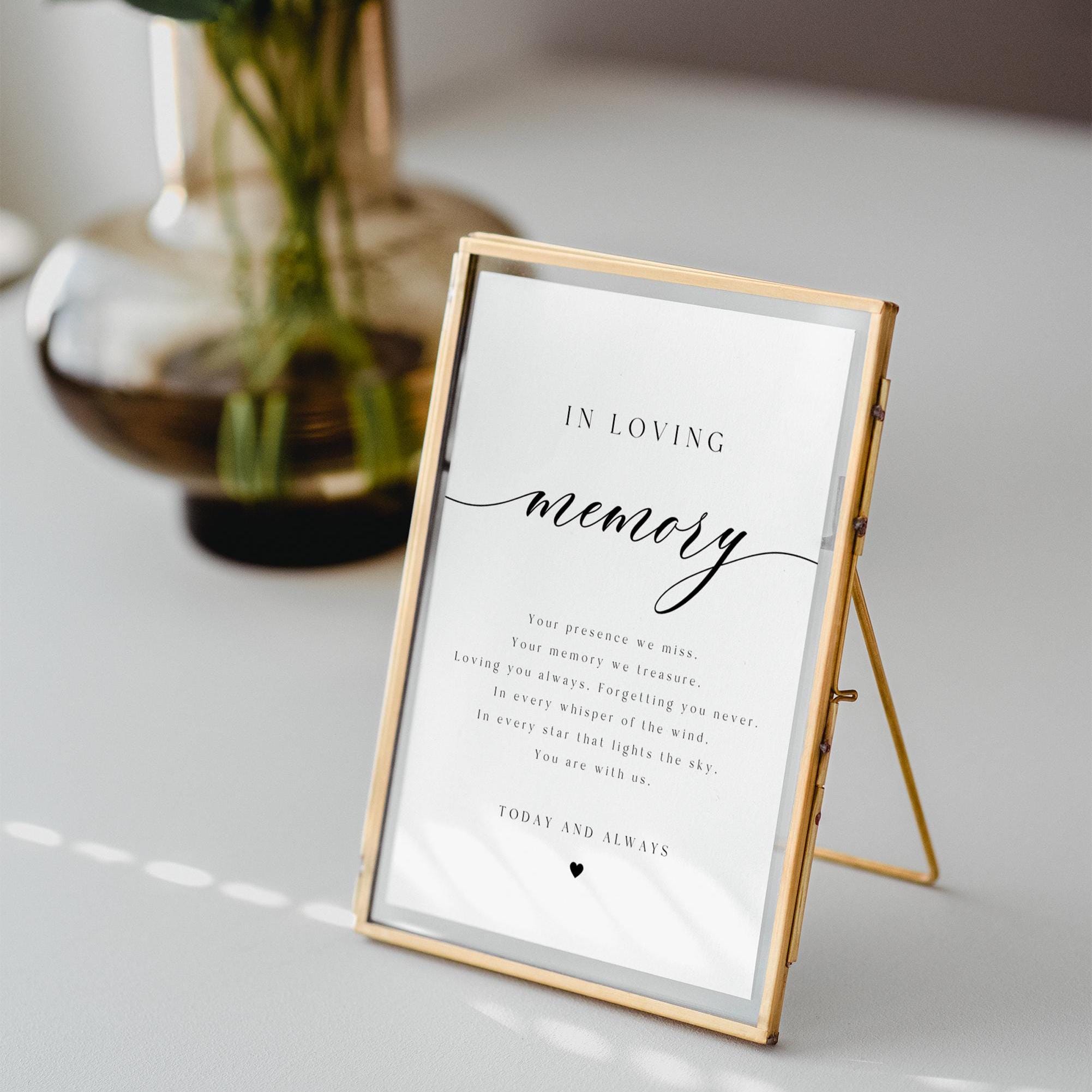 In Loving Memory Table Sign, Funeral Memory Table Sign, INSTANT ...