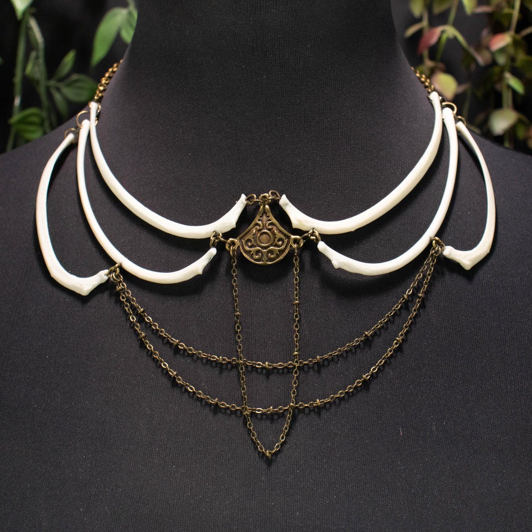 Earthbound Rite Necklace | Real Bone Jewelry | Gothic Folk Necklace - Etsy