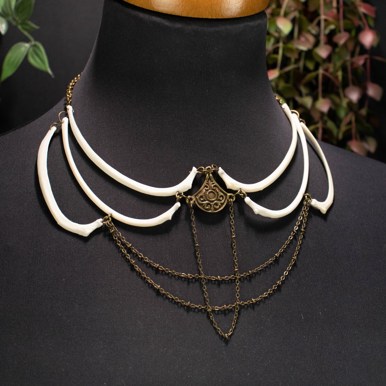 Earthbound Rite Necklace | Real Bone Jewelry | Gothic Folk Necklace - Etsy