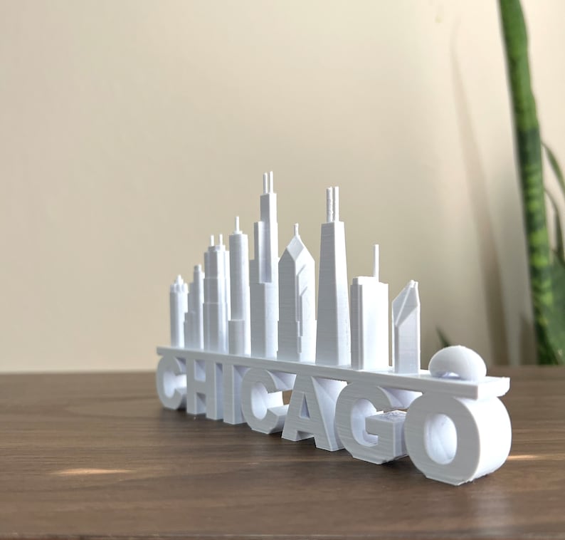 Chicago Skyline Logo Office & Home Shelf Desk Decor/gift 3D - Etsy