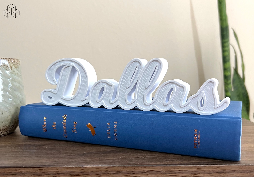 Dallas Script/cursive Desk Shelf Office Decor/gift | 3D Printed - Etsy