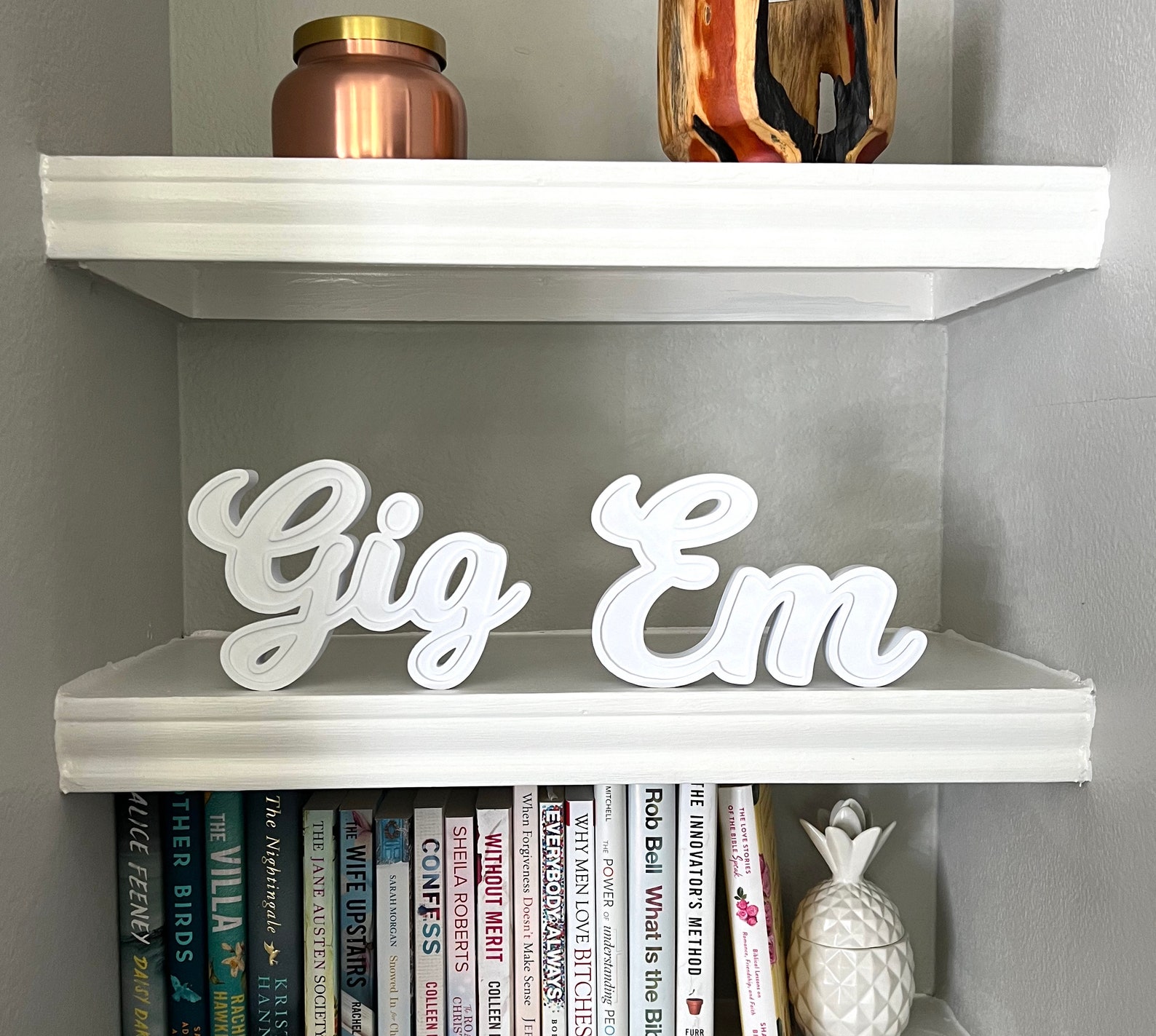 Texas A&M Gig Em Block Letter Shelf Decor 3D Printed - Etsy