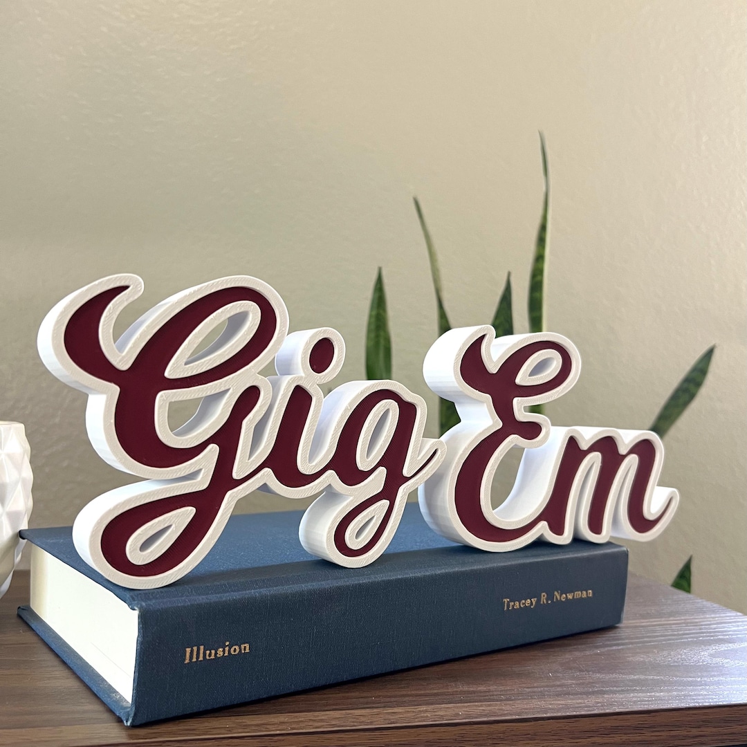 Texas A&M Gig Em Block Letter Shelf Decor | Officially Licensed 3D ...