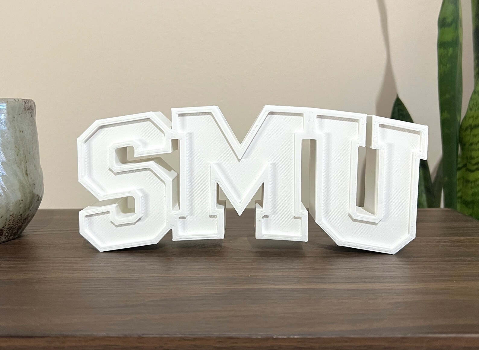 Smu Logo Block Letter Shelf Decor Southern Methodist Etsy