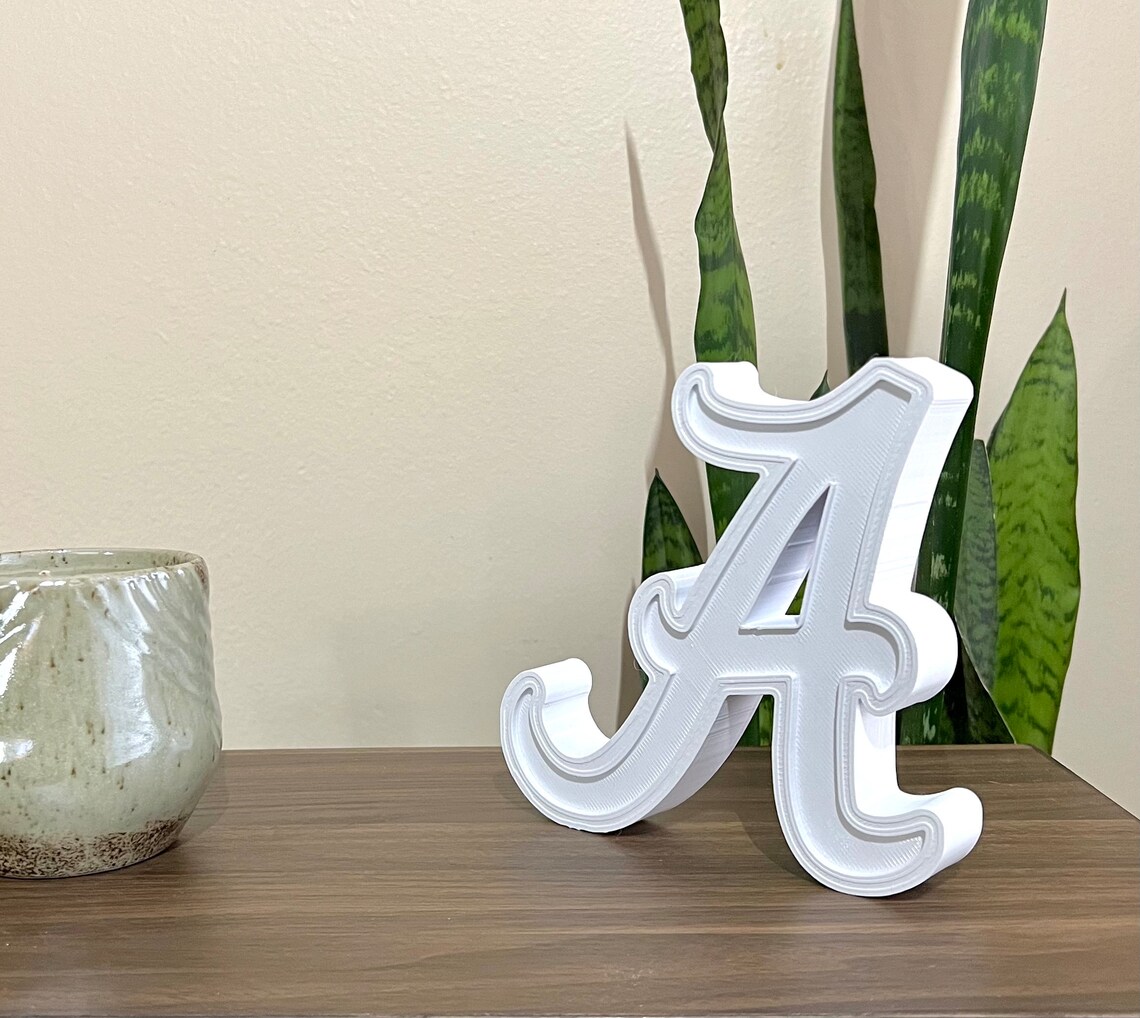 Alabama Roll Tide Logo Block Letter Shelf Decor 3D Printed - Etsy