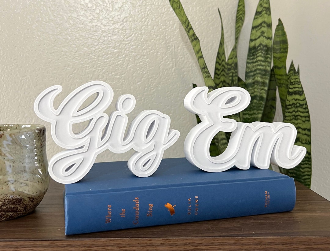 Texas A&M Gig Em Block Letter Shelf Decor | Officially Licensed 3D ...