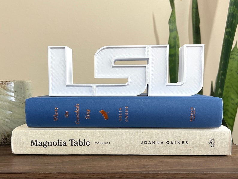 LSU Logo Block Letter Shelf Decor Louisiana State University - Etsy