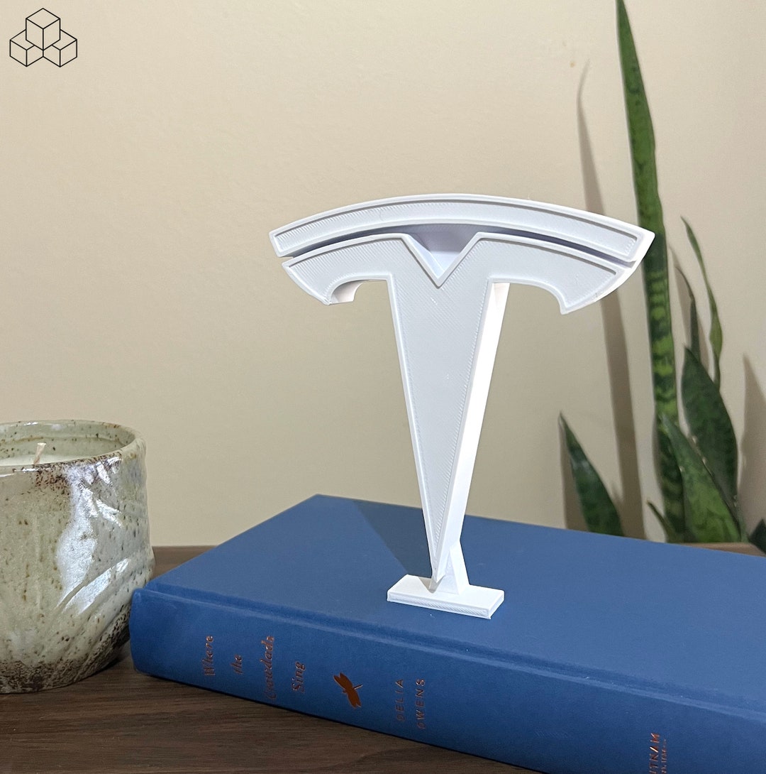 Tesla Logo Block Shelf Letter Decor | 3D Printed - Etsy