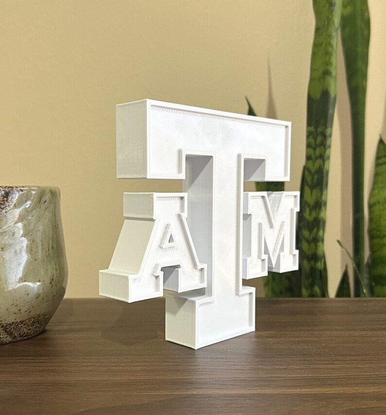 Texas A&M Logo Block Letter Shelf Decor 3D Printed - Etsy