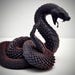 3D Printed Viper Snake Statue - Red & Black Multicolor, Handcrafted ...