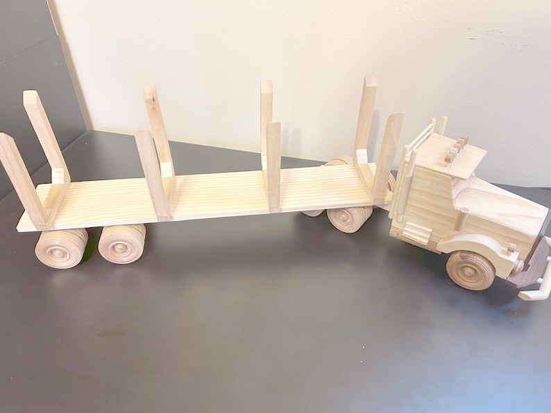 Wooden Toy Logging Truck - Etsy