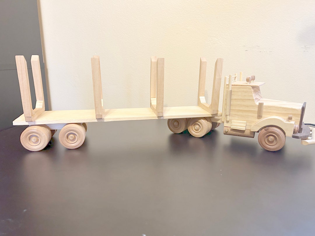 Wooden Toy Logging Truck - Etsy
