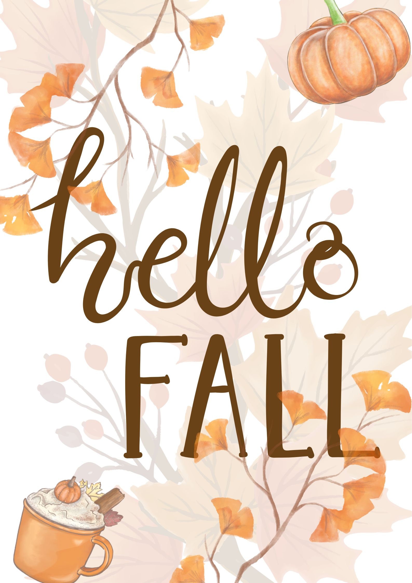 Hello Fall Poster - Etsy