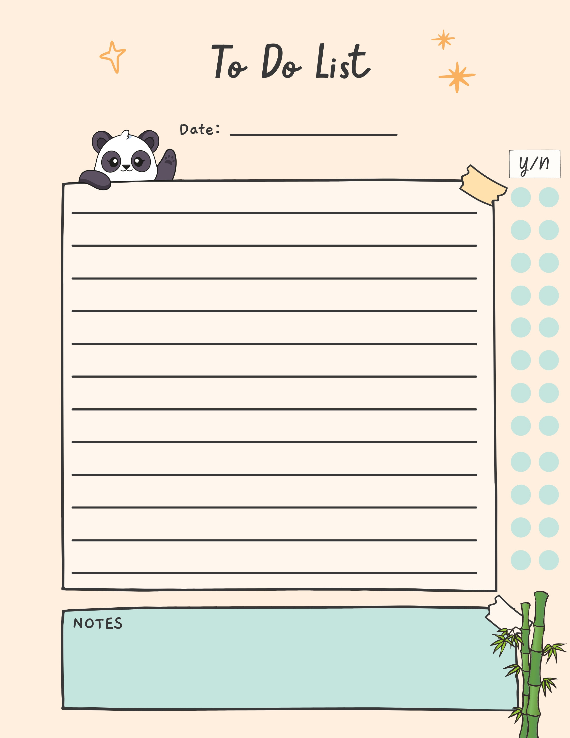 Printable Panda Planner Bundle, to Do List, Instant Download ...