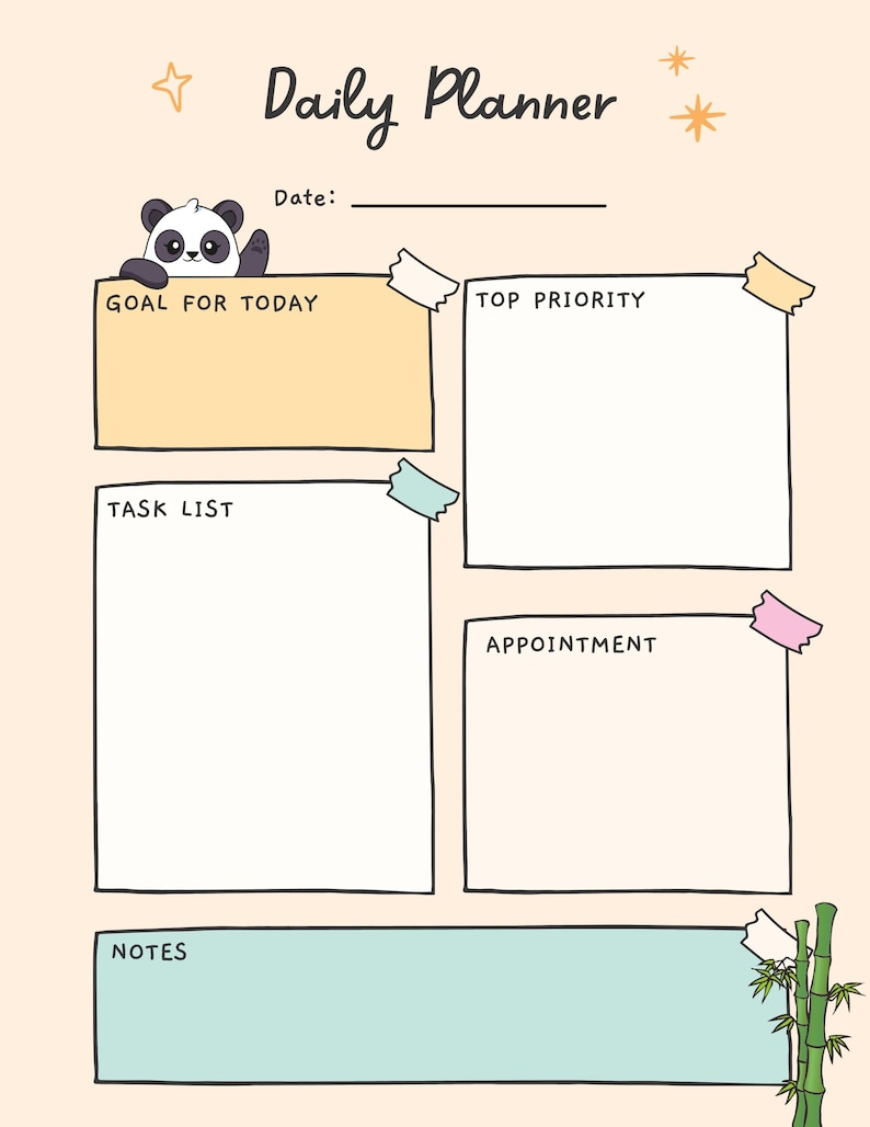 Printable Panda Planner Bundle, to Do List, Instant Download ...