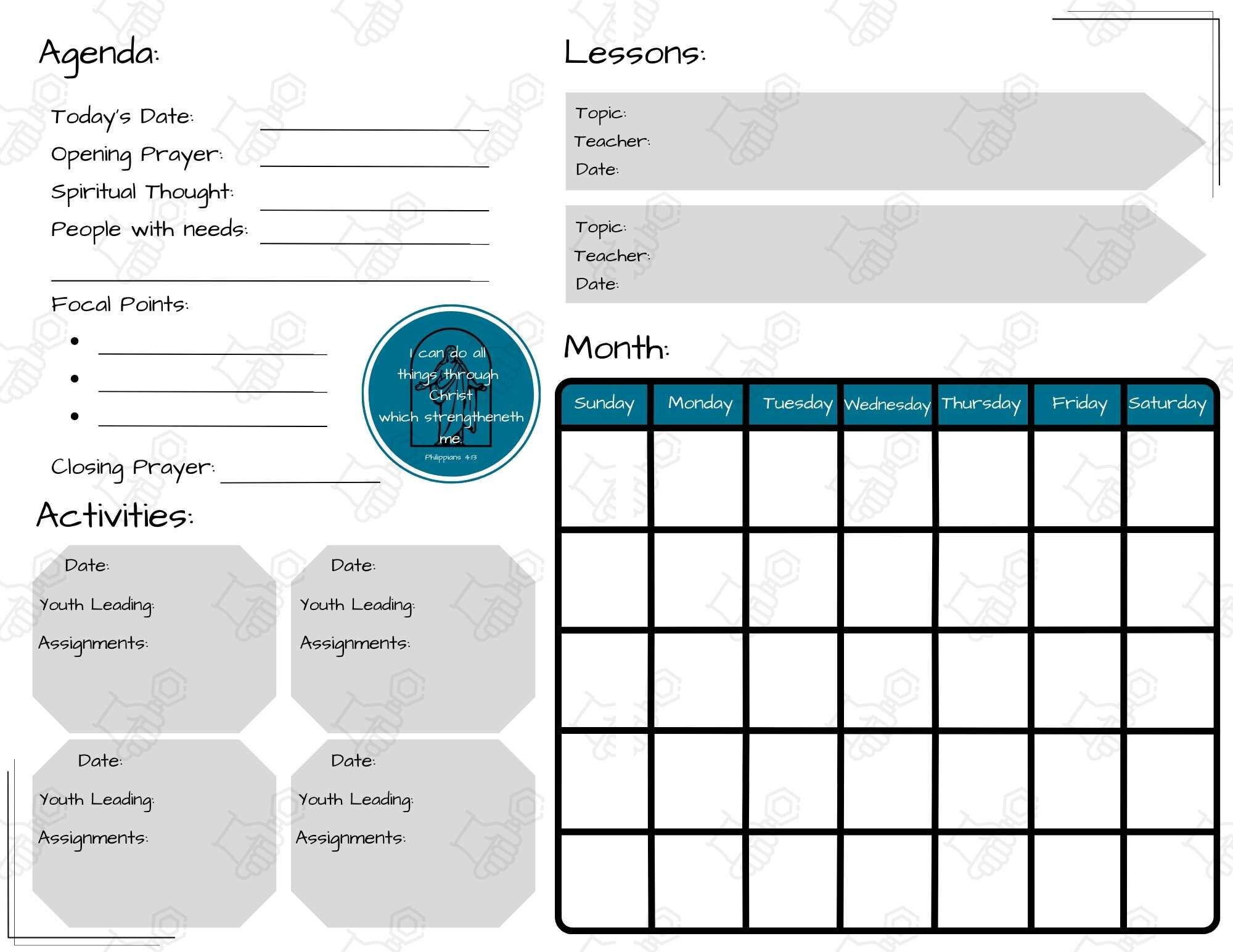 LDS Young Men's 2023 Planner 1 Page Back to Back - Etsy