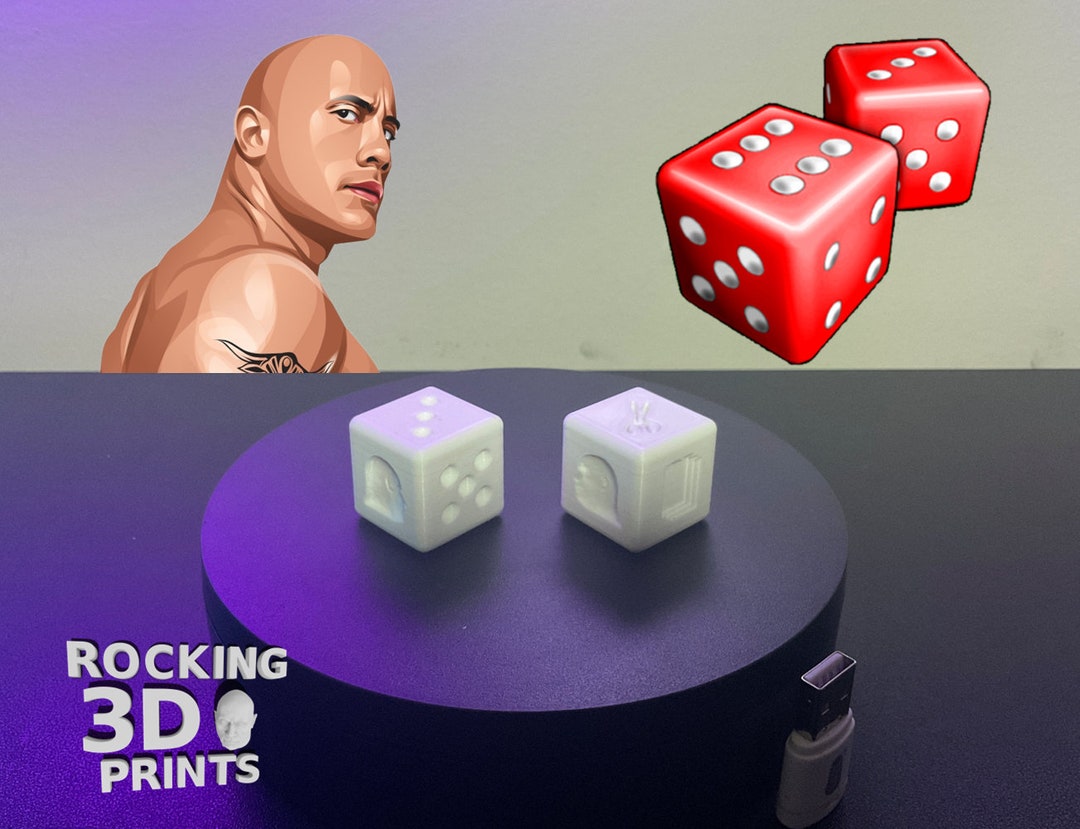 The Rock Dice 3D Printed 25 Mm, Casino, Dungeons & Dragons, Dwayne ...