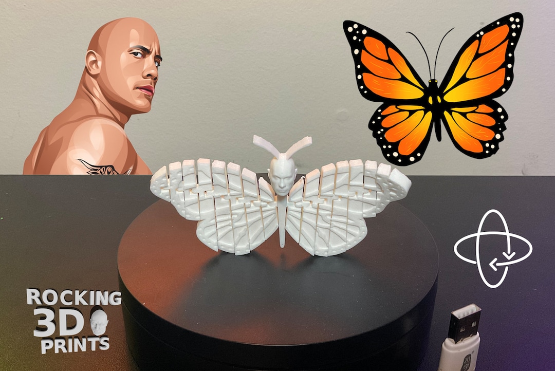 3D Printed Dwayne Johnson Rockerfly Fidget Toy, Desk Companion - Etsy
