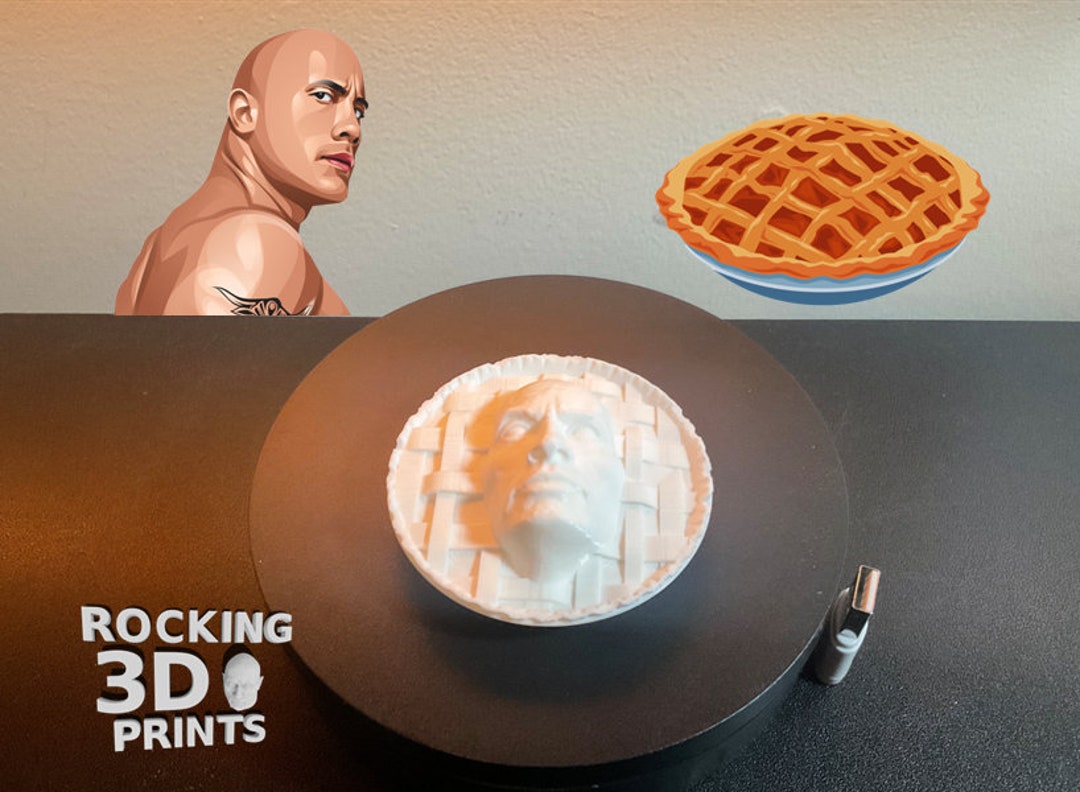 The Rock Pie 3D Printed Food Figure Statue, Cooking Gift, Dwayne ...