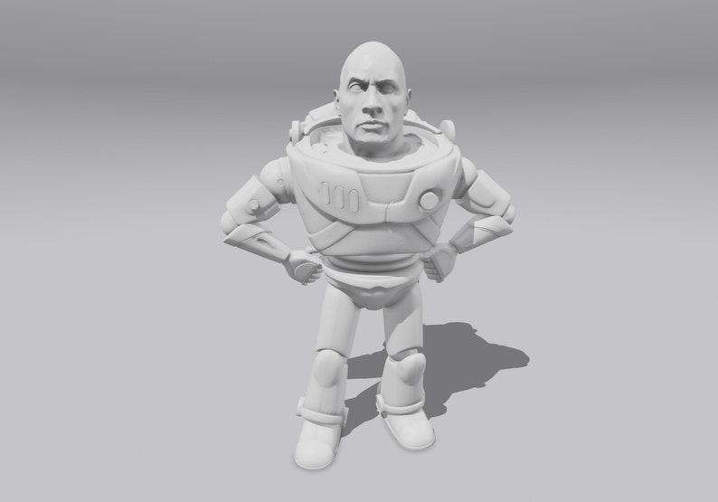 The Rock Buzz Lightyear 3D Printed Figure Statue Toy Story, Dwayne Johnson, Detailed, Prank ...