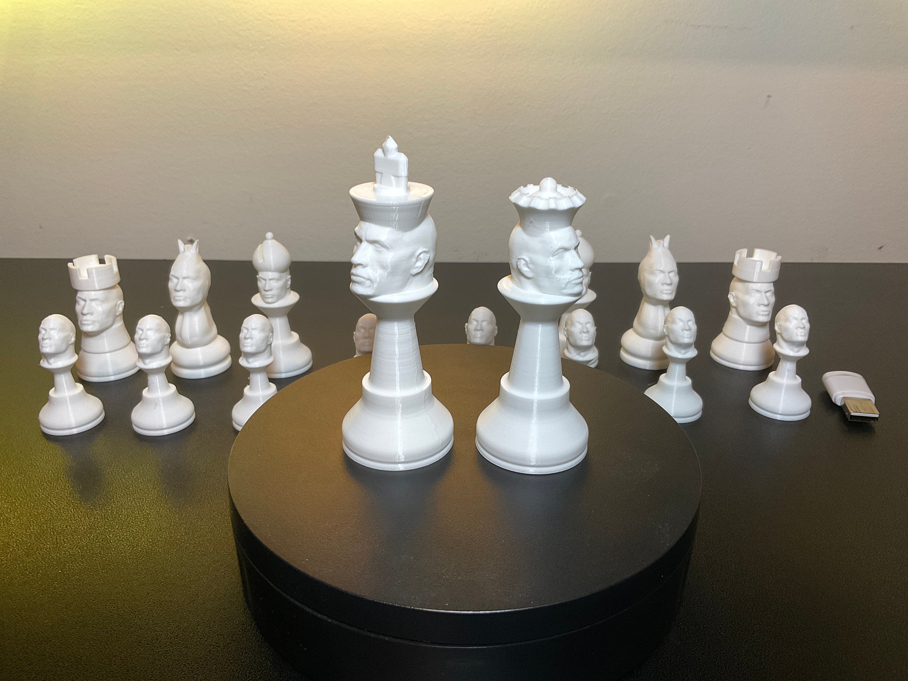 The Rock Chess Set 3D Printed, Standard Size, King 3.75 In, 9.5 Cm ...