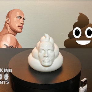The Rock Poop Emoji 3D Printed Figure Statue Funny, Turd, Dwayne ...