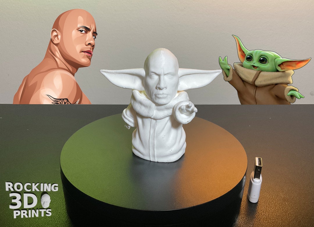 The Rock Grogu 3D Printed Statue, Mandalorian Prank Gift - Etsy